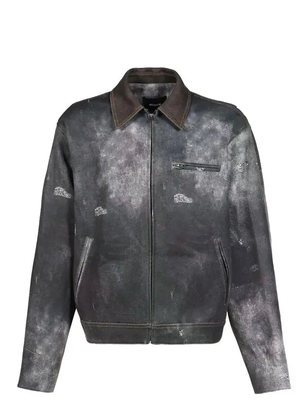 We11Done Distressed Faded-effect Jacket - Grey