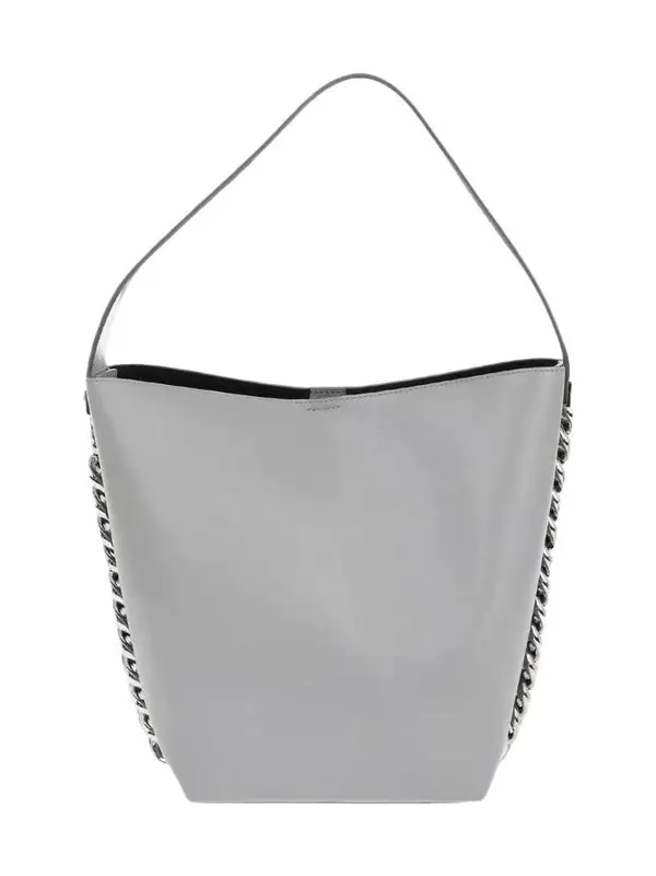 Givenchy Leather Shoulder Bag With Chain Detail - Grey