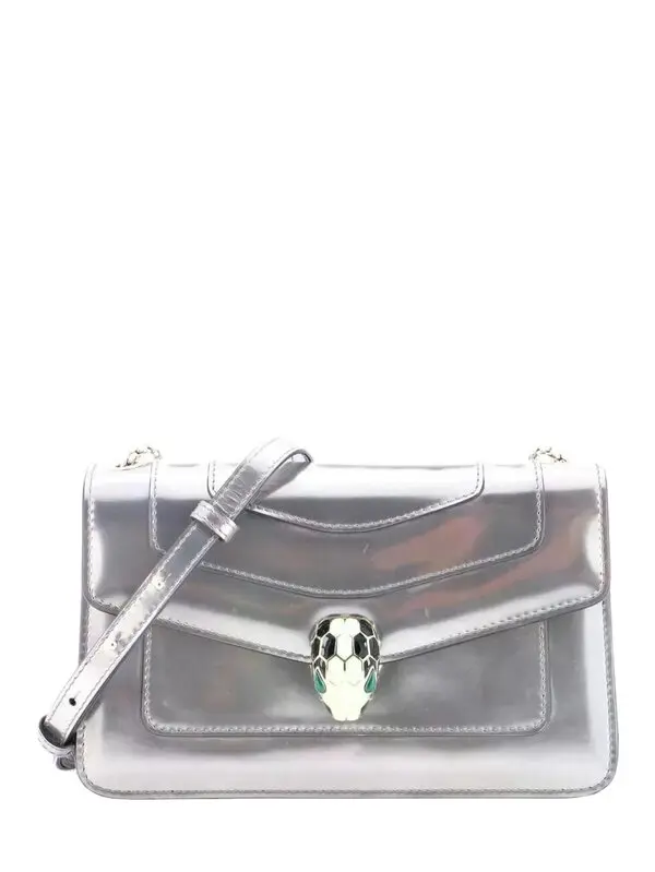 BVLGARI Serpenti Forever Leather Small Shoulder Bag - Metallic