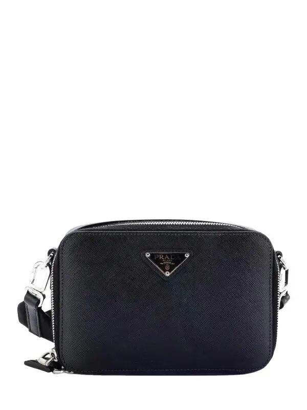 Prada Brique Camera Saffiano Leather Mini Cross Body Bag - Black