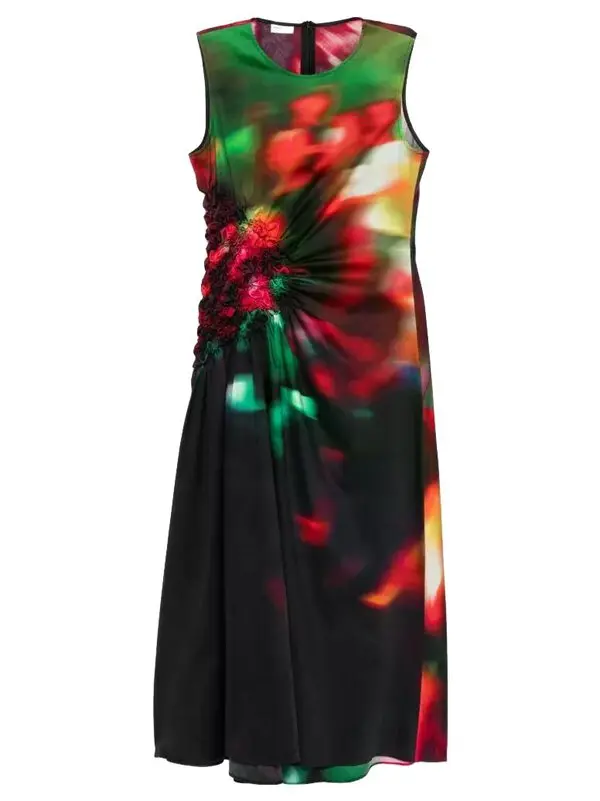 Dries Van Noten 2000s Floral-print Maxi Dress - Black