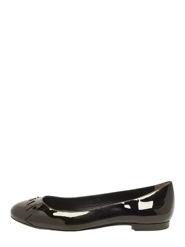 Fendi Zig-zag Cap Toe Ballet Flats - Black