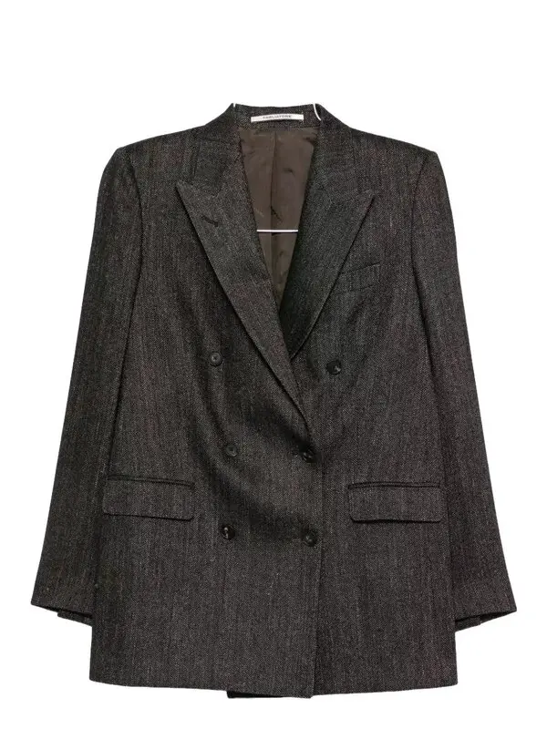 Tagliatore Herringbone Double-breasted Blazer - Brown