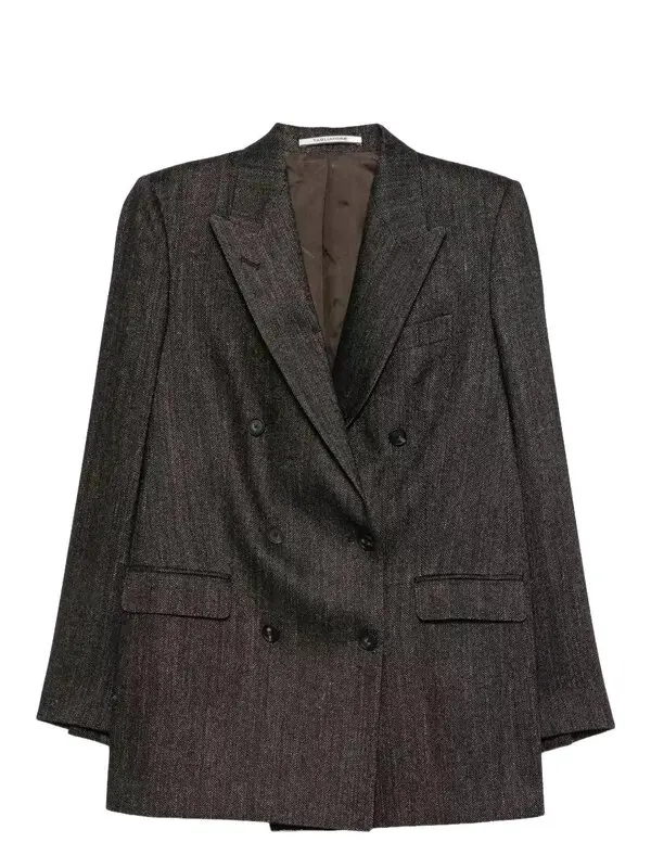 Tagliatore Herringbone Double-breasted Blazer - Brown