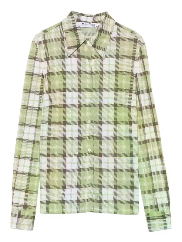 Miu Miu 2000s Check-print Shirt - Green