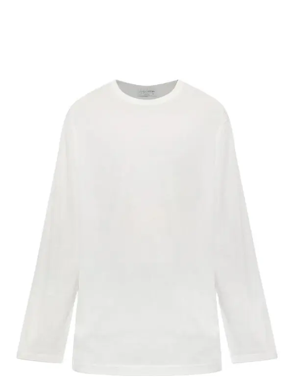 Yohji Yamamoto Round-neck Long-sleeve Top - White