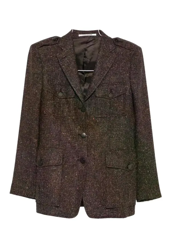 Tagliatore Button-fastening Epaulette Jacket - Brown