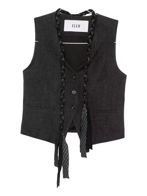 ELEH Braided-trim Sleepless Waistcoat - Grey
