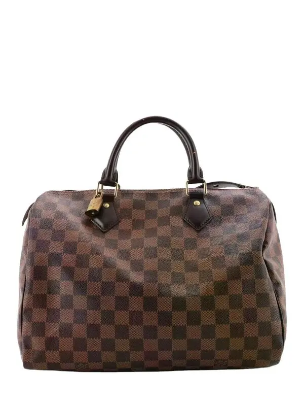 LOUIS VUITTON Speedy Handbag Damier 30 Satchel - Brown