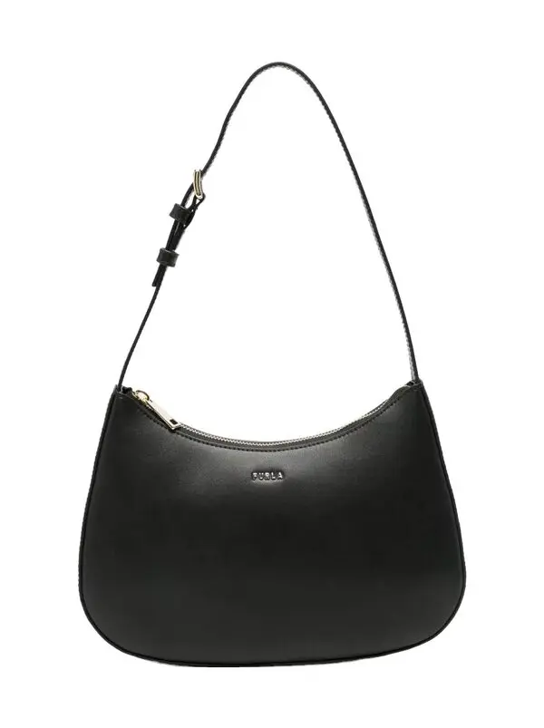 Furla Logo-plaque Leather Shoulder Bag - Black