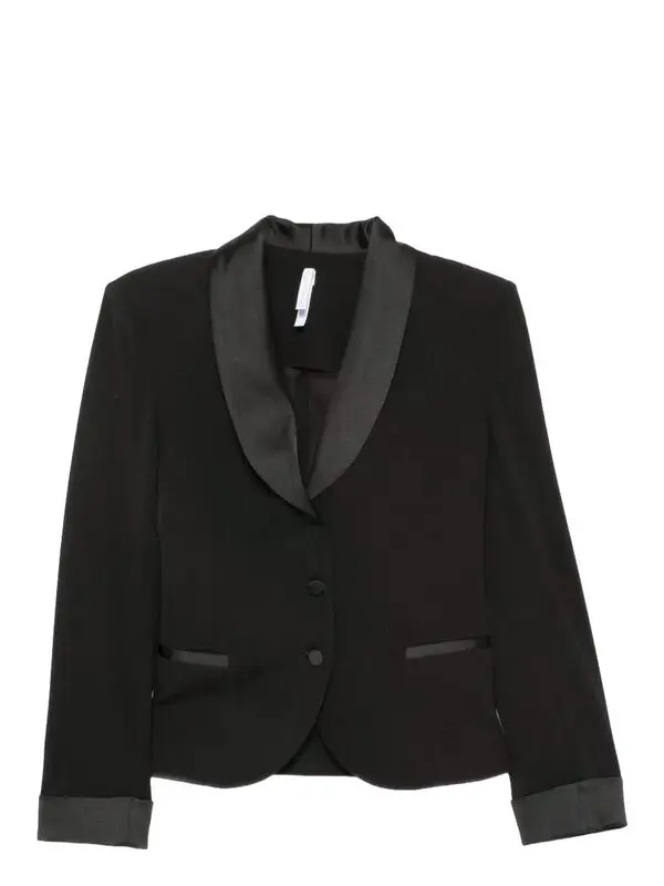 Imperial Satin-trim Single-breasted Jacket - Black
