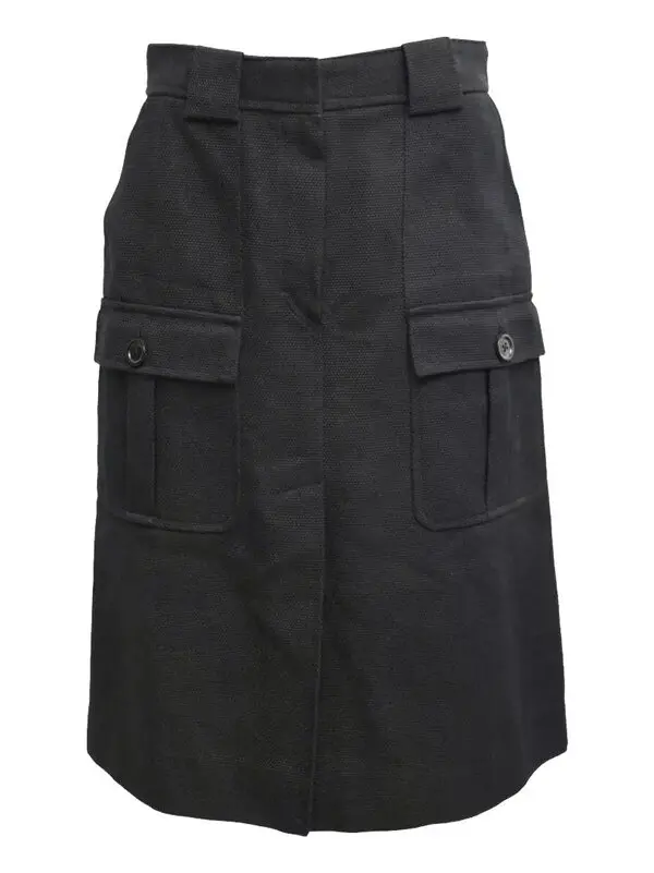 Bottega Veneta Cargo Midi Skirt - Black