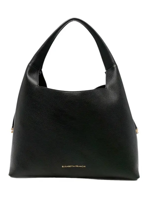 Elisabetta Franchi Grained-effect Zip-detail Shoulder Bag - Black