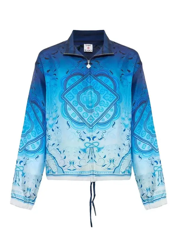 Casablanca Egyptian Rug Silk Track Jacket - Blue