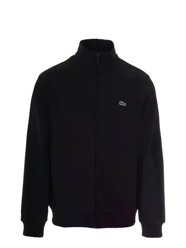 Lacoste Zipped Fleece Sweatshirt - Black