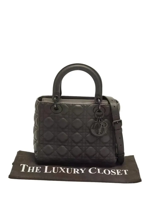 Dior Medium Cannage Lady Tote Bag - Black