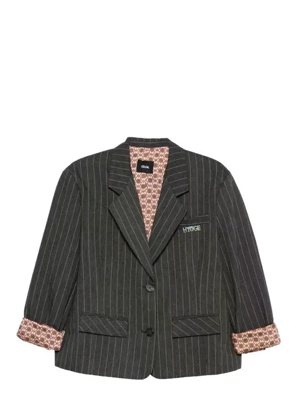 Dixie Pinstripe Print Crystal-embellished Jacket - Grey