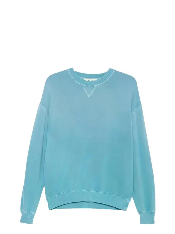 6397 Washed-effect Crew-neck Sweatshirt - Blue