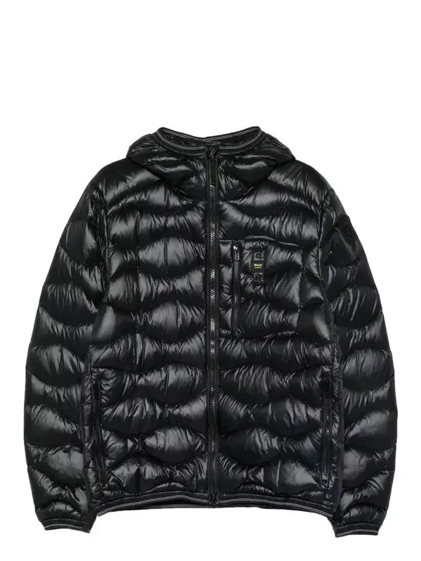 BLAUER. Quilted Hooded Jacket - Black