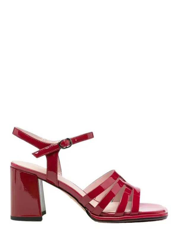 SERGIO MORETTI FIRENZE Patent-finish Strappy Sandals - Red