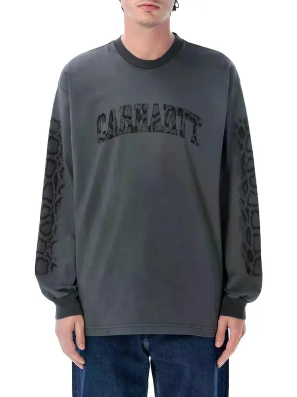 Carhartt Work In Progress L/s Camo Snake T-shirt - Black