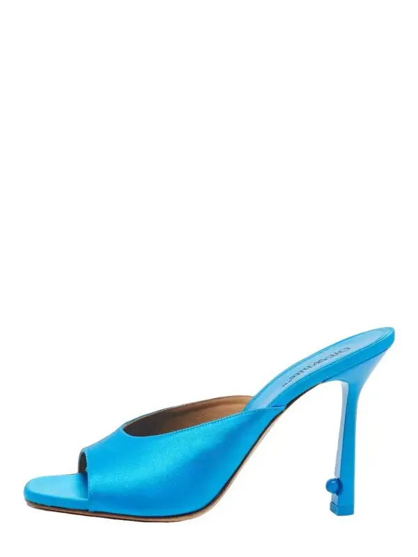 Off-White Pop Pearl Satin Sandals - Blue