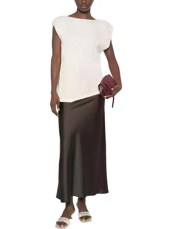 Imperial Satin-finish Maxi Skirt - Brown