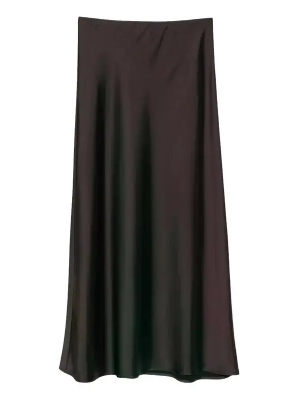 Imperial Satin-finish Maxi Skirt - Brown