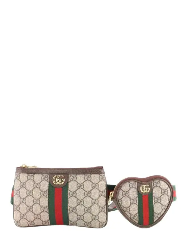 Gucci Ophidia Heart Utility Double Gg Coated Canvas Belt Bag - Brown