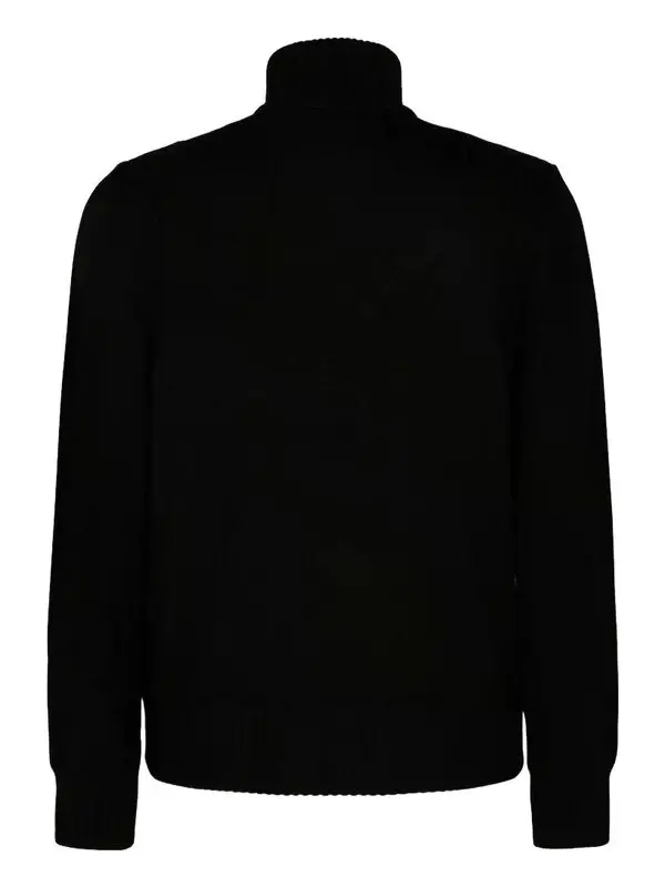 Moncler Padded Wool Zip-up Cardigan - Black