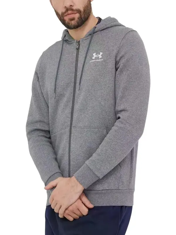 Under Armour Logo Embroidered Zip Up Hoodie - Grey