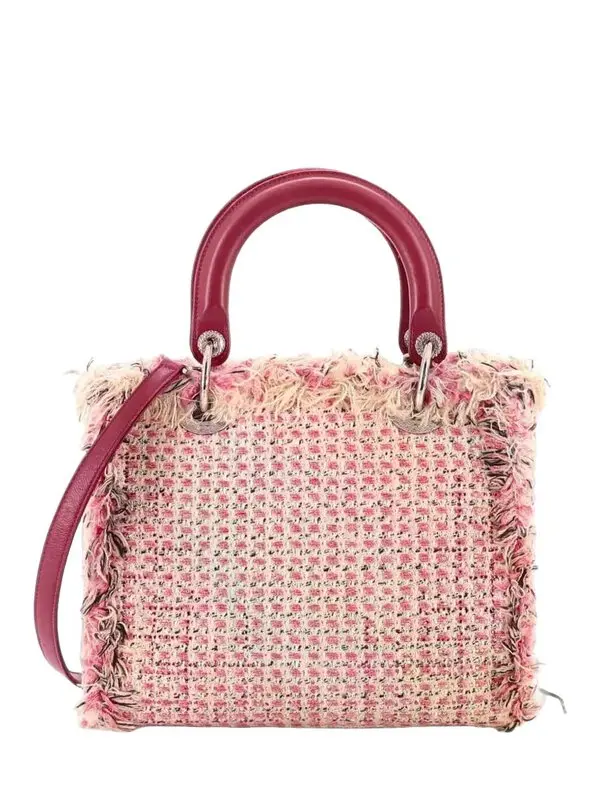 Dior Medium Lady Satchel Tweed Bag - Pink