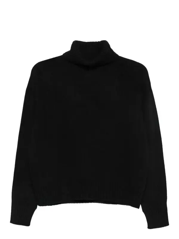 VANISE Roll-neck Knitted Sweater - Black