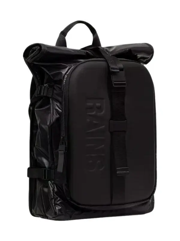 Rains Roll-top Buckle-fastening Backpack - Black