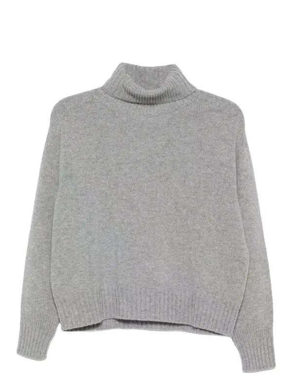 VANISE Roll-neck Knitted Sweater - Grey