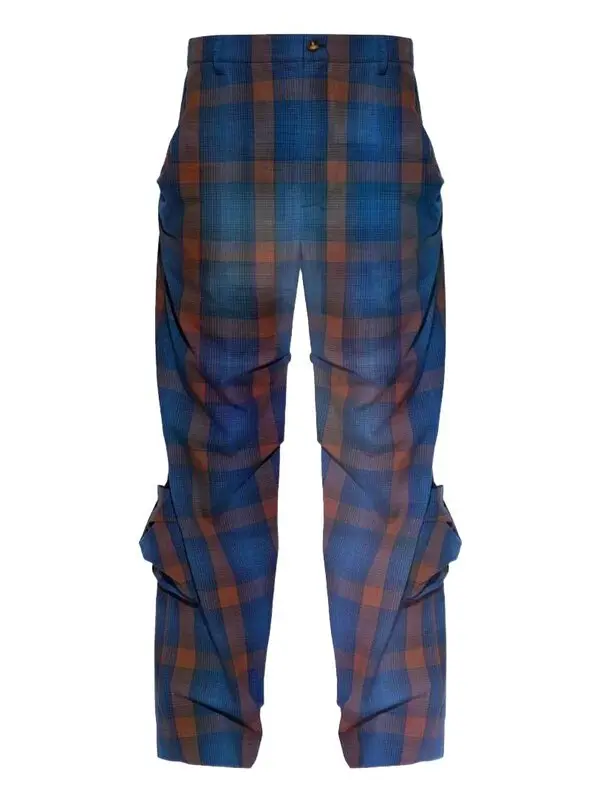 VIVIENNE WESTWOOD Achilles Check Pattern Trousers - Blue