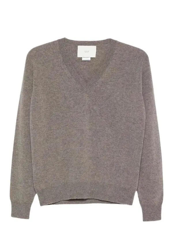 VANISE Cashmere V-neck Pullover - Brown