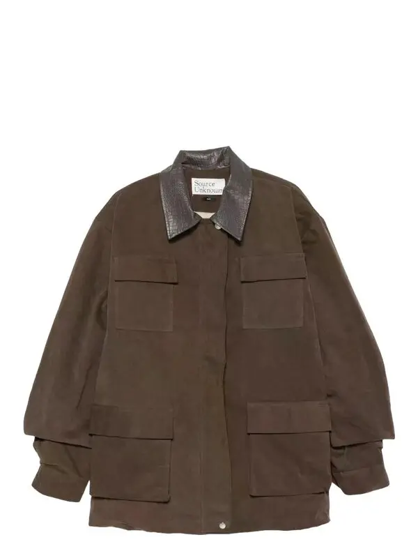 Source Unknown Baia Faux Suede Barn Jacket - Brown