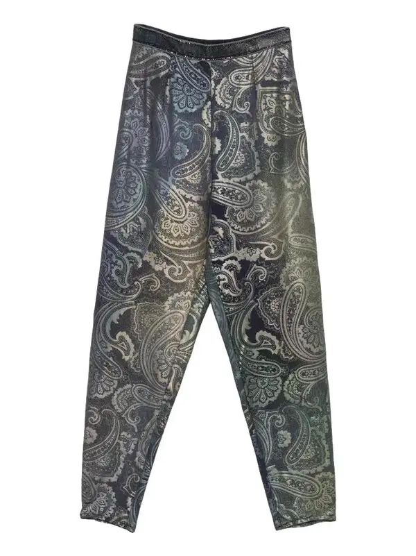 Roberto Cavalli 1980s Paisley-print Trousers - Blue