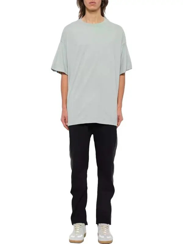 Facetasm Rib-trim Striped-panel T-shirt - Grey