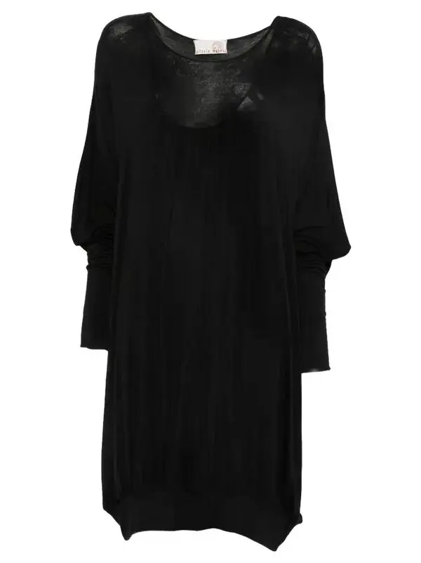 ANTONIO MARRAS VINTAGE 2000s Draped Batwing-sleeve Dress - Black