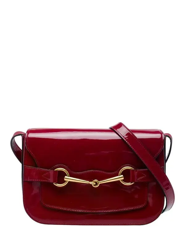Gucci 2016-2026 Patent Bright Bit Flap Crossbody Bag - Red