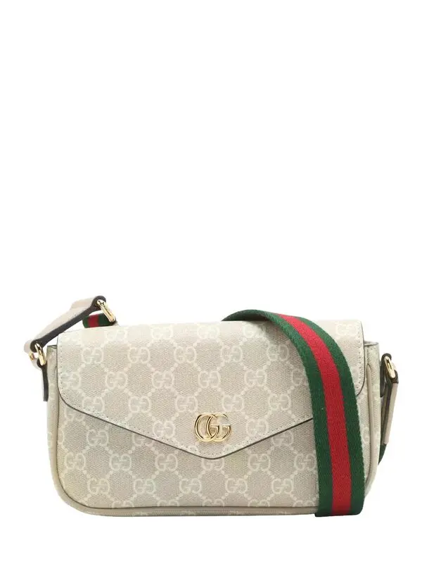 Gucci Gg Supreme Web Ophidia Pochette Crossbody Bag - Brown