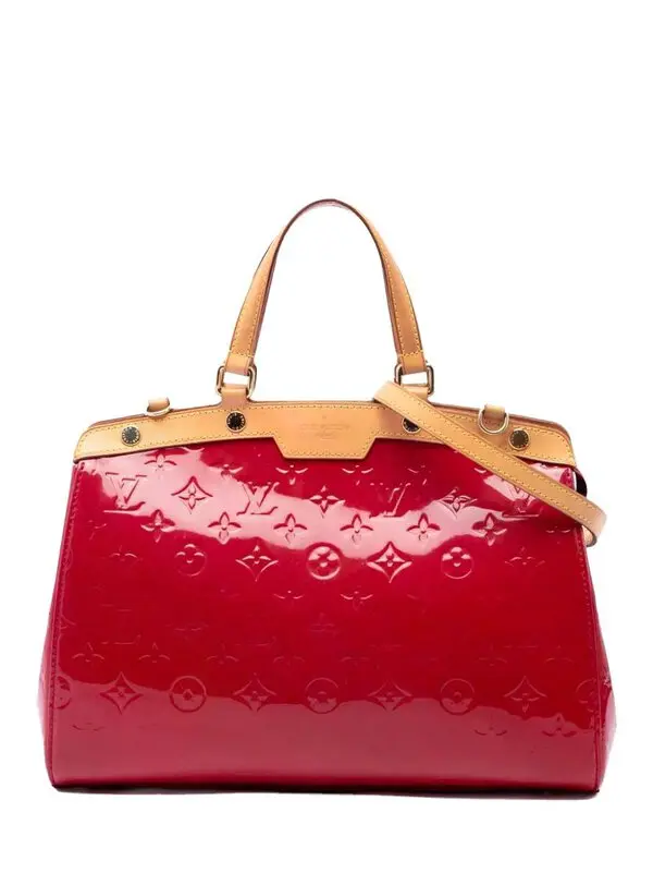 LOUIS VUITTON 2013 Monogram Vernis Brea Mm Satchel - Red