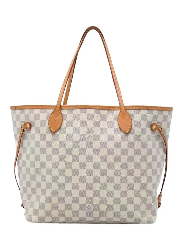 LOUIS VUITTON 2018 Damier Azur Neverfull Mm Tote Bag - White