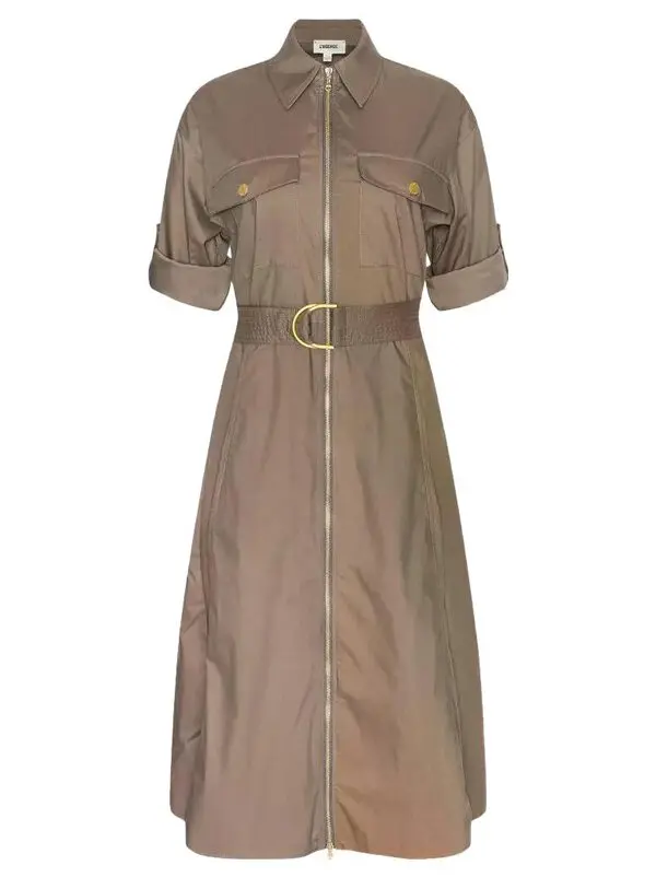 L'Agence Callen Belted Midi Dress - Brown