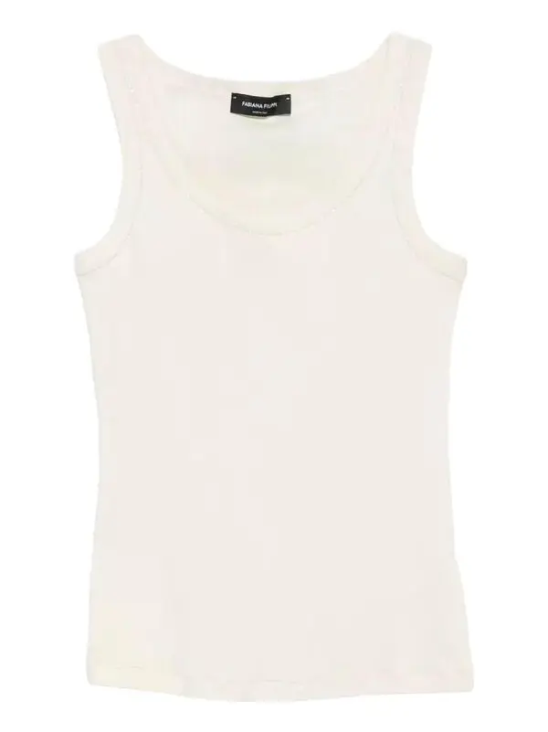 Fabiana Filippi Monili-chain-trim Tank Top - Neutrals