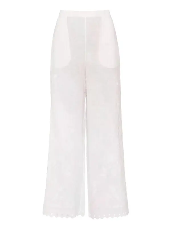 ERES Albatre Embroidered Linen Trousers - White