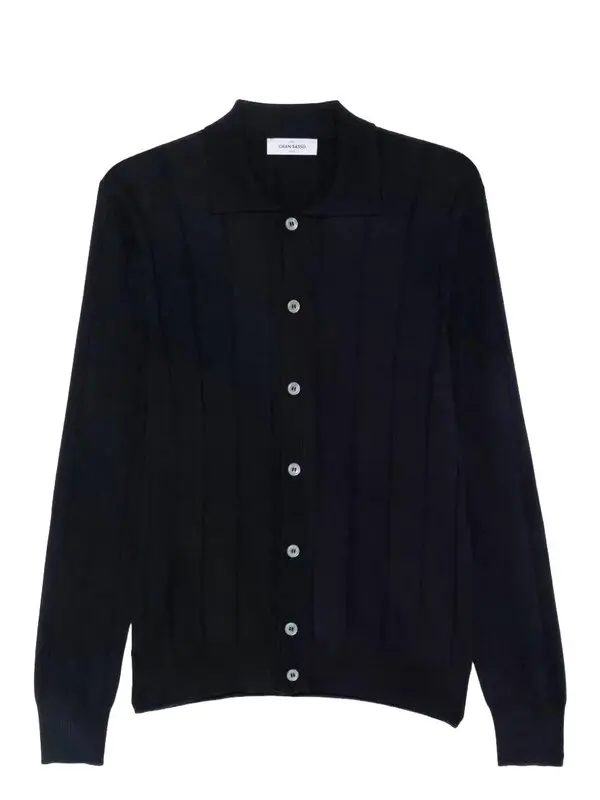 GRAN SASSO Ribbed-knit Cardigan - Blue