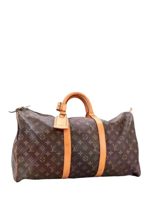 LOUIS VUITTON Monogram Canvas Keepall 50 Travel Bag - Brown